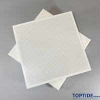 China Acoustic Suspended Metal Sound Panels Perforated Aluminium Ceiling Panel With SoundTex Fleece for sale