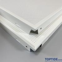 China Acoustic RAL Colors 600mm White Decorative Ceiling Tiles With Groove Line for sale