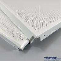 China Acoustic RAL Colors 600mm White Decorative Ceiling Tiles With Groove Line for sale