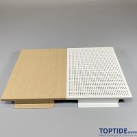 China Wood Noise Reduction Aluminium Suspended Ceiling Tiles White Waterproof Ceiling Panels For Bathrooms for sale