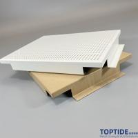 China Wood Noise Reduction Aluminium Suspended Ceiling Tiles White Waterproof Ceiling Panels For Bathrooms for sale