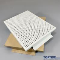China Wood Noise Reduction Aluminium Suspended Ceiling Tiles White Waterproof Ceiling Panels For Bathrooms for sale