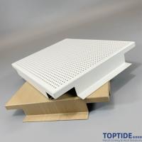 China Wood Noise Reduction Aluminium Suspended Ceiling Tiles White Waterproof Ceiling Panels For Bathrooms for sale