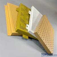 China Orange Color Aluminium False Ceiling Tiles Buidling Preforated Acoustical Metal Wall Ceiling Covers for sale