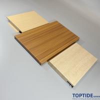 China Decorative Aluminium / Steel Wood Ceiling Panel Acoustic Suspended Metal False Ceiling For Airport for sale