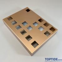 China CTC Champagne 3.5mm Aluminum Sheet Wall Covering With Square Holes for sale