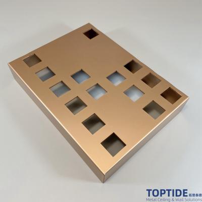 China CTC Champagne 3.5mm Aluminum Sheet Wall Covering With Square Holes for sale