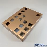 China CTC Champagne 3.5mm Aluminum Sheet Wall Covering With Square Holes for sale