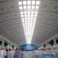 China Aluminium Beveled Edge Clip In Snap In Ceiling Metal Suspended Lattice Pattern Panel For Station for sale
