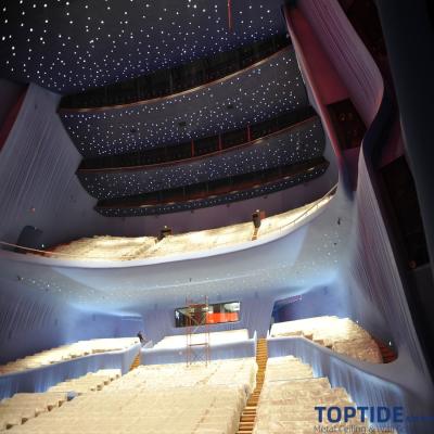 China Opera House Customized Aluminium Perforated Ceiling Wavy Curved Acoustic Suspended Metal Ceiling Tiles for sale
