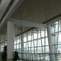 China Hook on Aluminum Suspended Windproof Ceiling With Timber Look Finish for sale