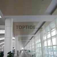 China Hook on Aluminum Suspended Windproof Ceiling With Timber Look Finish for sale