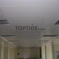 China Pearl White False Aluminum / Aluminium Suspended Metal Ceiling Grid Systems With Windproof for sale