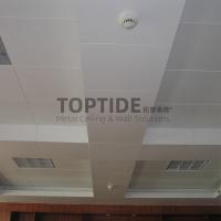 China Suspended Metal Acoustic Panels With Soundtex Fleece Snap Grid Ceiling for sale