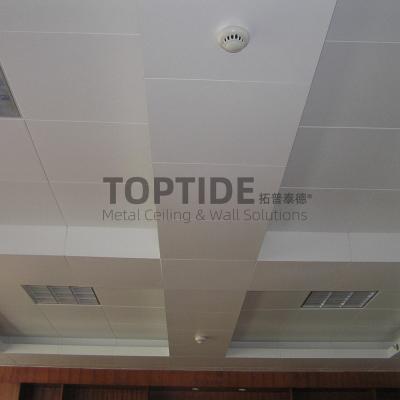 China Suspended Metal Acoustic Panels With Soundtex Fleece Snap Grid Ceiling for sale