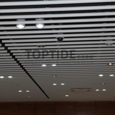 China Aluminum Linear Strip Ceiling Acoustic Aluminium Round noise Reduction Insulation Ceiling for sale