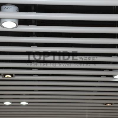 China Decorative Aluminium Profile Suspended 50mm Metal Round Tube Noise Cancelling Ceiling Panels for sale