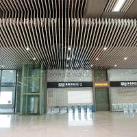China Slanting HPL Wooden Aluminum Suspended Profile Baffle Metal Ceiling for sale