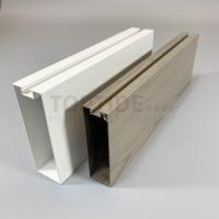 China Slanting HPL Wooden Aluminum Suspended Profile Baffle Metal Ceiling for sale