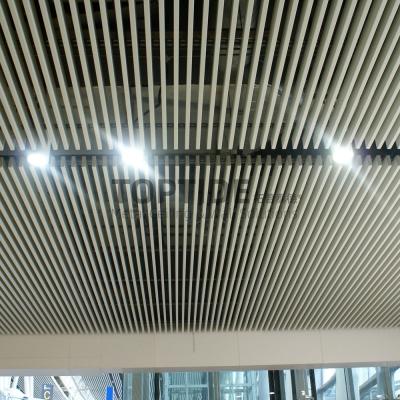 China Decorative Aluminum Profile Baffle Strip Decorational Suspended Metal False White Metal Ceiling Tiles for sale