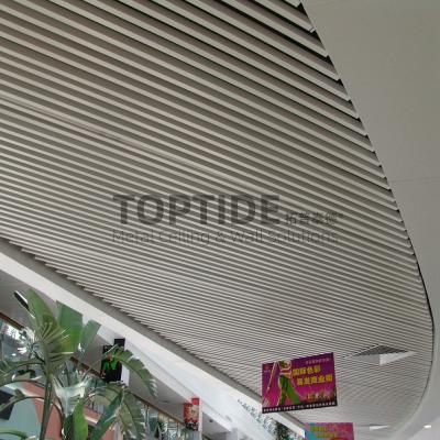 China Deco Aluminum Extruded Baffle Profile Pop Suspended Metal Aluminium Linear Ceiling for sale