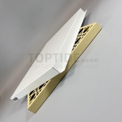 China 1.2mm Thick Acoustic False Ceiling Tiles Exterior Perforated Aluminium Wall Cladding for sale