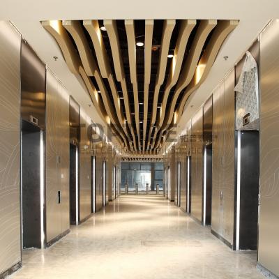 China Building Materials Aluminum Linear Strip Curved Metal Panel Decorative Wall Cladding for sale
