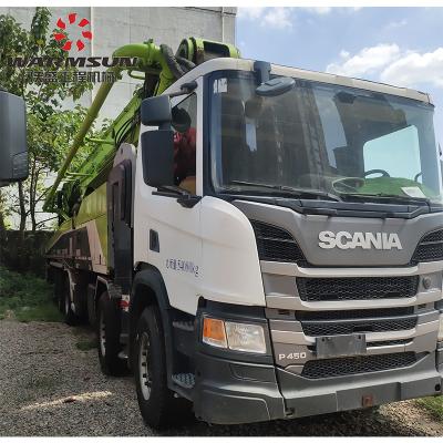 China 2019 Zoomlion Used Concrete Pump Truck Scania Chassis Support on-site inspection 54080 kg for sale