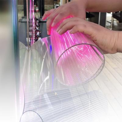 China P6 Flexible Transparent LED Film Display 2.5mm Ultra Thin Self-Adhesive Screen for Shop Windows for sale
