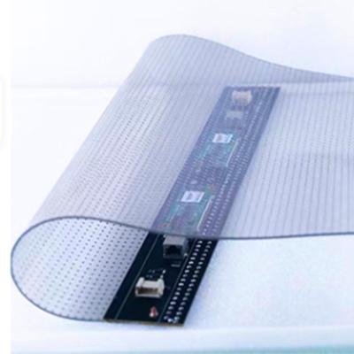 China P4 P10 90% Transparent Flexible LED Film Screen 2.5mm Ultra-Thin Self-Adhesive Glass LED Display for sale