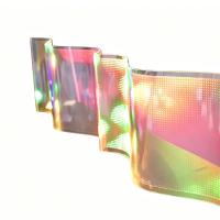 China Flexible Transparent LED Film Display 2.5mm Ultra Thin Self-Adhesive Curved Screen for Glass P4 P10 for sale