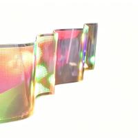 China P4 P10 90% Transparent Flexible LED Film Screen 2.5mm Ultra-Thin Self-Adhesive Glass LED Display for sale