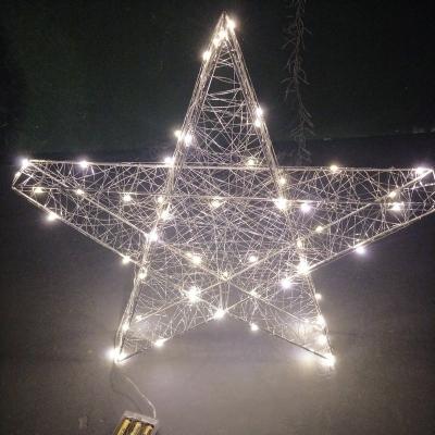 China LED illuminated ironwork five-pointed star-shaped lamp, outdoor light show, commercial display, landscape, Christmas decoration supplies for sale
