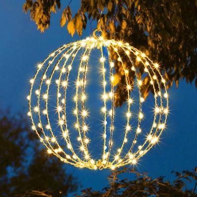 China Christmas foldable ball lights, LED illuminated spherical lights, outdoor European-style landscape lights, spherical garden lights. for sale