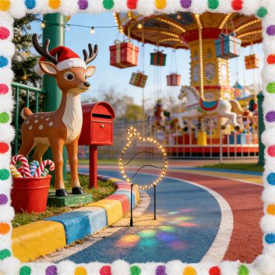 China outdoor iron powder-coated 33cm string light with 1.4mm pvc cable (battery-powered christmas decor for sale