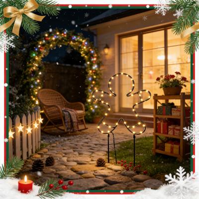 China 3.2 millimeter main body thickness iron art decorative lights with 2 pcs ground stakes durable outdoor garden lighting solutions for sale