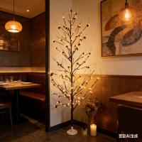 China 1.8m pinecone tree light, led warm white + pinecones, 12v 9w, for luxury hotel/home/commercial, eco-friendly, moq 500 pcs for sale