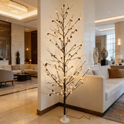 China 1.8m pinecone tree light, led warm white + pinecones, 12v 9w, for luxury hotel/home/commercial, eco-friendly, moq 500 pcs for sale