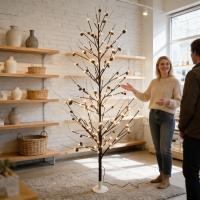China 1.8m pinecone tree light, led warm white + pinecones, 12v 9w, for luxury hotel/home/commercial, eco-friendly, moq 500 pcs for sale