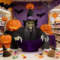 China Halloween Candy Bowl with 25cm Width and Waterproof Design Made from Eco-Friendly Materials for Holiday Parties for sale