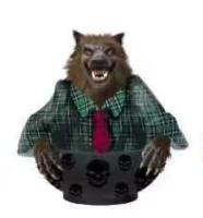 China 25cm Width Halloween Werewolf Candy Bowl Made of Eco-Friendly Materials and Waterproof for Holiday Parties for sale