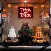 China 25cm Width Halloween Werewolf Candy Bowl Made of Eco-Friendly Materials and Waterproof for Holiday Parties for sale