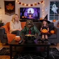 China 25cm Width Halloween Werewolf Candy Bowl Made of Eco-Friendly Materials and Waterproof for Holiday Parties for sale