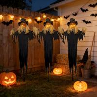 China Halloween Scarecrow Ground Light | 1.2m(H) | 45cm Plug Rod | Glowing Eyes & Sound | Eco-friendly & Waterproof | Home & Commercial | MOQ 500pcs for sale