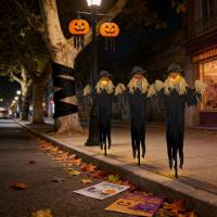 China Halloween Scarecrow Ground Light | 1.2m(H) | 45cm Plug Rod | Glowing Eyes & Sound | Eco-friendly & Waterproof | Home & Commercial | MOQ 500pcs for sale