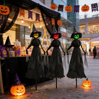 China halloween jack-o'-lantern ground light | 1.3m(h) | 45cm plug rod | glowing eyes & sound | eco-friendly & waterproof | home & commercial use | moq 500pcs for sale