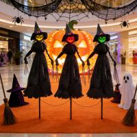 China halloween jack-o'-lantern ground light | 1.3m(h) | 45cm plug rod | glowing eyes & sound | eco-friendly & waterproof | home & commercial use | moq 500pcs for sale