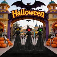 China halloween jack-o'-lantern ground light | 1.3m(h) | 45cm plug rod | glowing eyes & sound | eco-friendly & waterproof | home & commercial use | moq 500pcs for sale