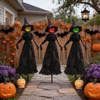 China halloween jack-o'-lantern ground light | 1.3m(h) | 45cm plug rod | glowing eyes & sound | eco-friendly & waterproof | home & commercial use | moq 500pcs for sale