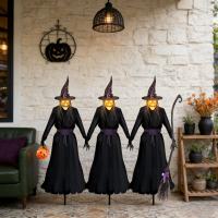 China Halloween Witch Ground Light | 1.3m(H) | 45cm Plug Rod | Glowing Eyes & Sound | Eco-friendly & Waterproof | Home & Commercial | MOQ 500pcs for sale